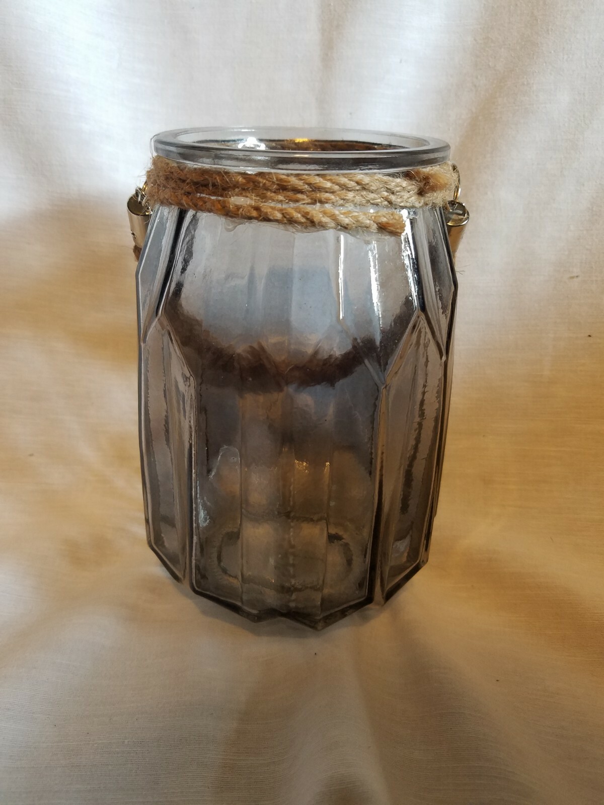 Decorative Glass DPS Jar With Rope Handle Vase Or Candle Holder | eBay