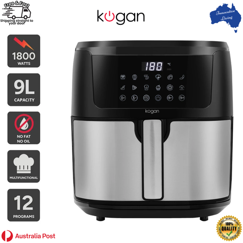Kogan 9L XXL Digital Air Fryer Cooker Healthy Oil Free Oven Grill Roast ...