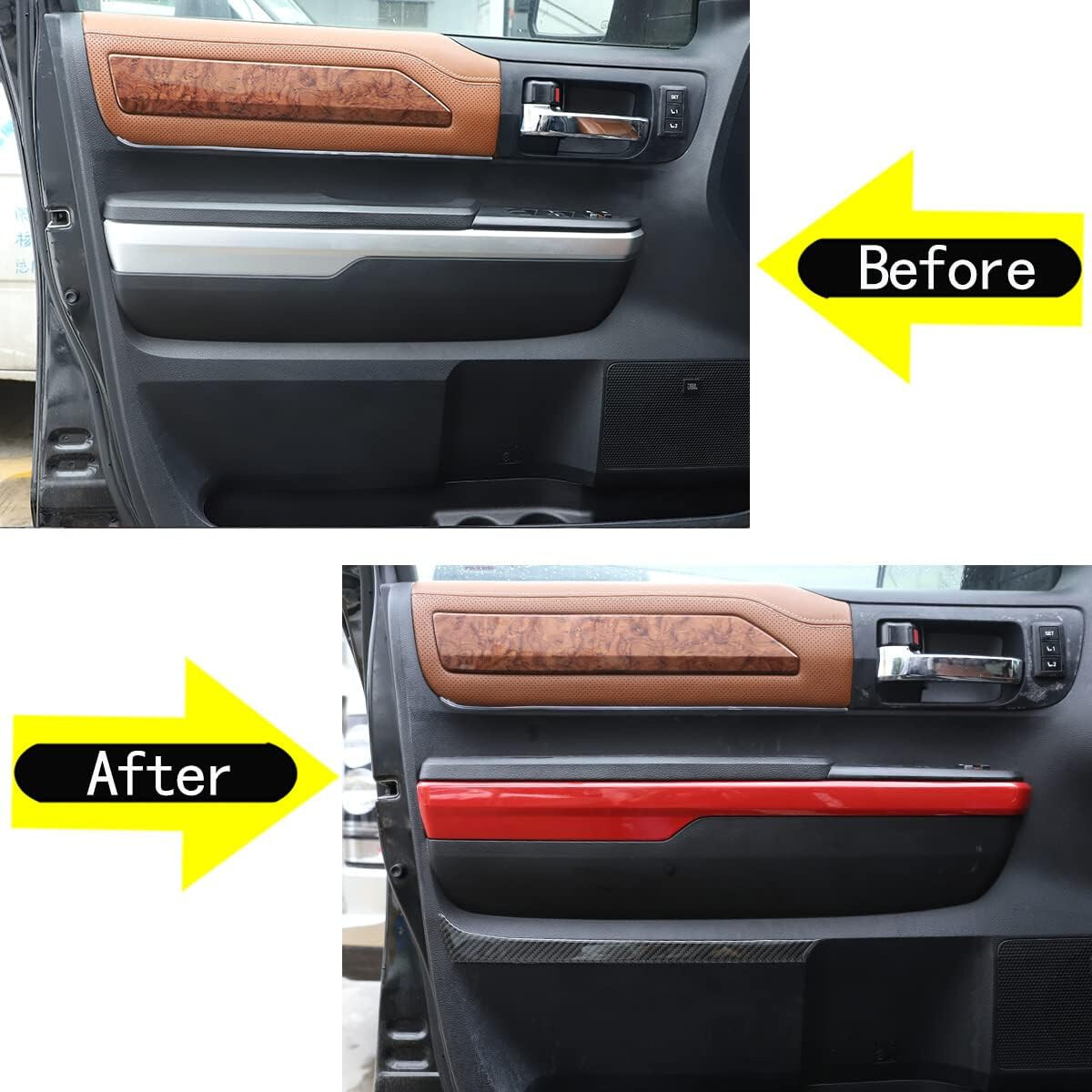 Gloss Red Interior Door Panel Armrest Trim Cover Fits 14-21 Tundra Crew ...