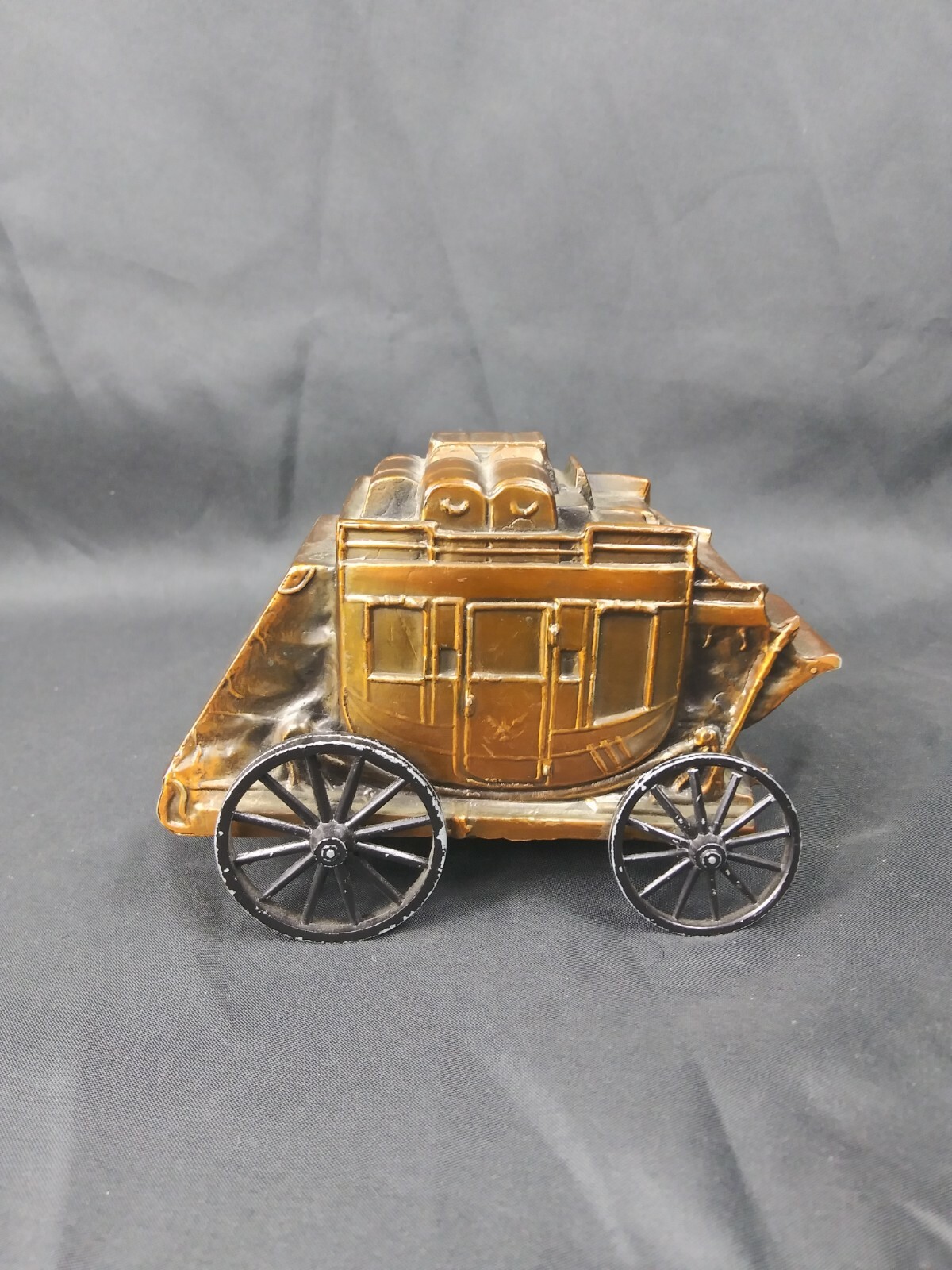 Vintage Metal Copper USA Stagecoach Coin Bank Wagon 5" W | eBay