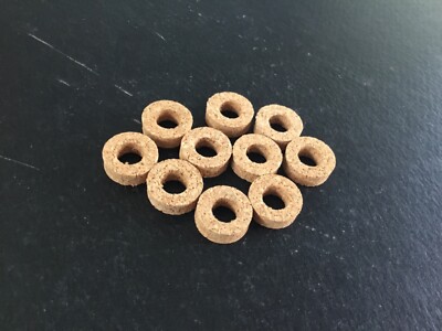 Cork Washers 16.2mm O/D X 8.4mm I/D X 5.5mm Thk, various quantities ...