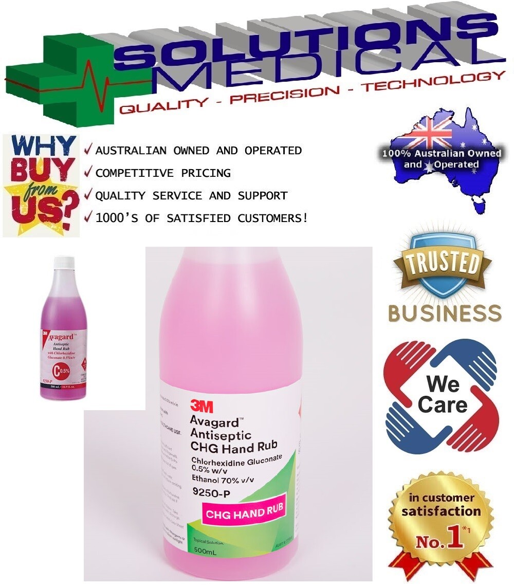 Avagard Antiseptic Hand Sanitiser 500ml Pump Chlorhexidine 0.5%, 70% V ...
