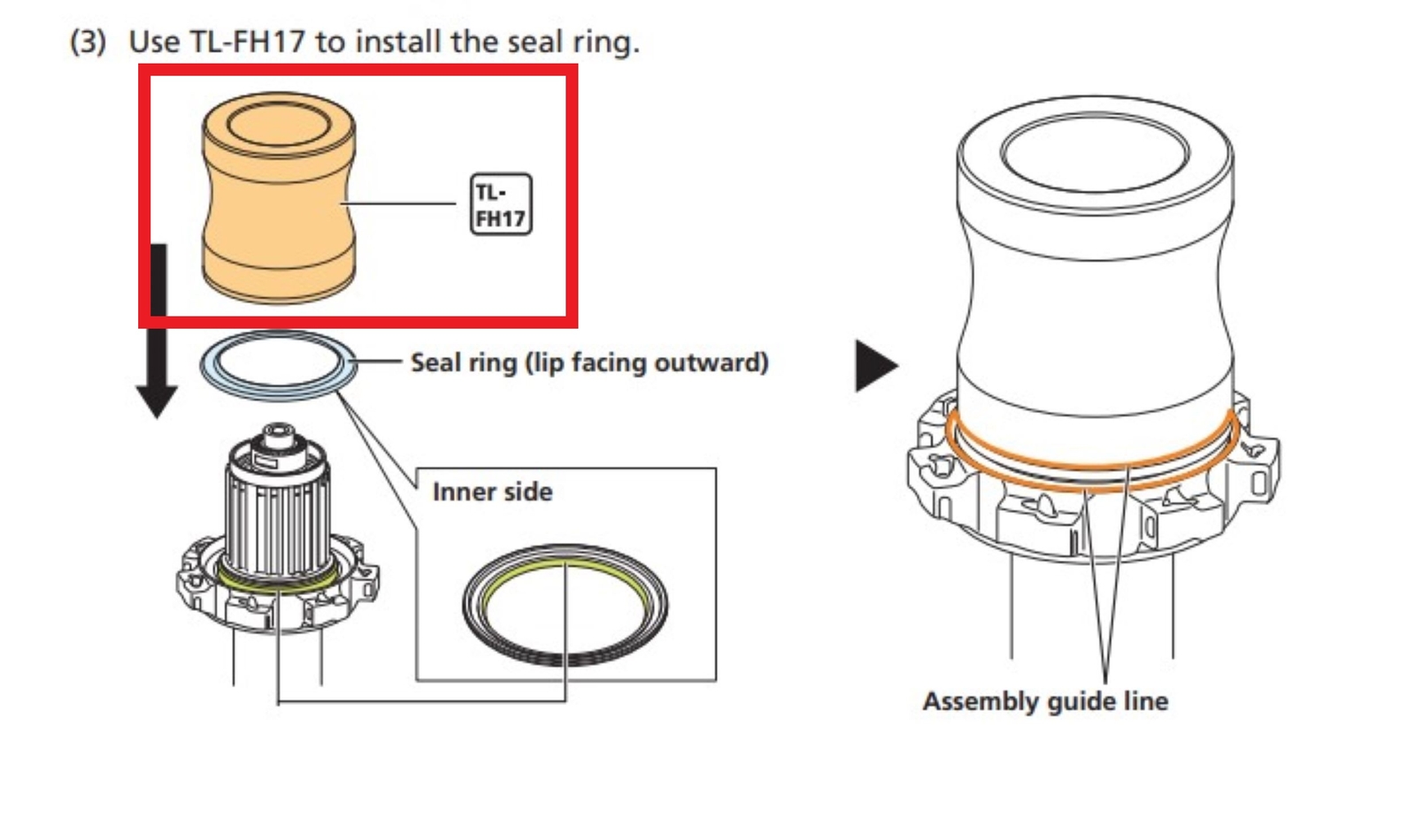 Shimano TL-FH17 Seal Ring Tool for "ROAD" 12S/11S Spline Freewheel Body ...