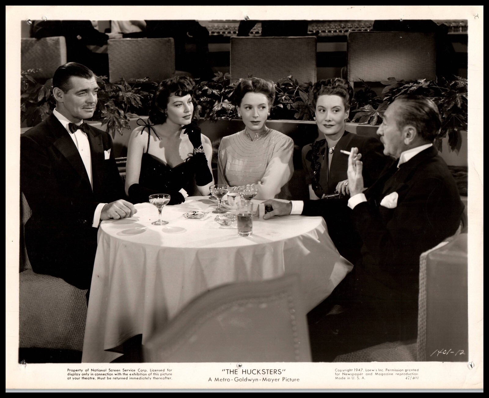 Clark Gable + Ava Gardner in The Hucksters (1947) MENJOU DEBORAH KERR ...