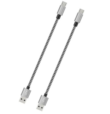 2 Pack Short 10inch Micro USB Cable Charge for Charging, High Speed ...