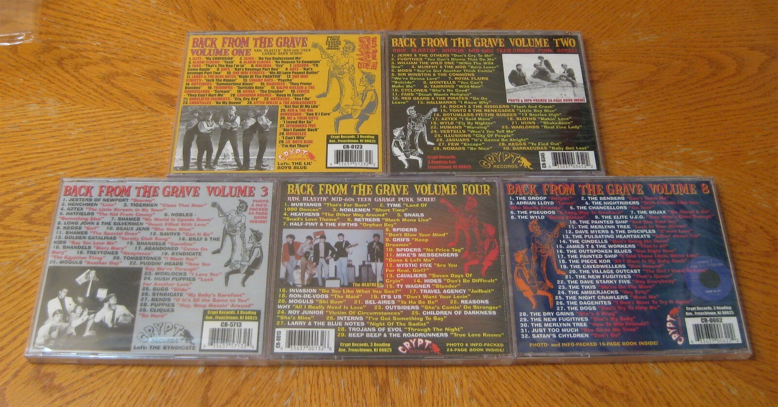 Back From The Grave - Crypt Records Original Release CDs Vols 1,2,3,4 ...