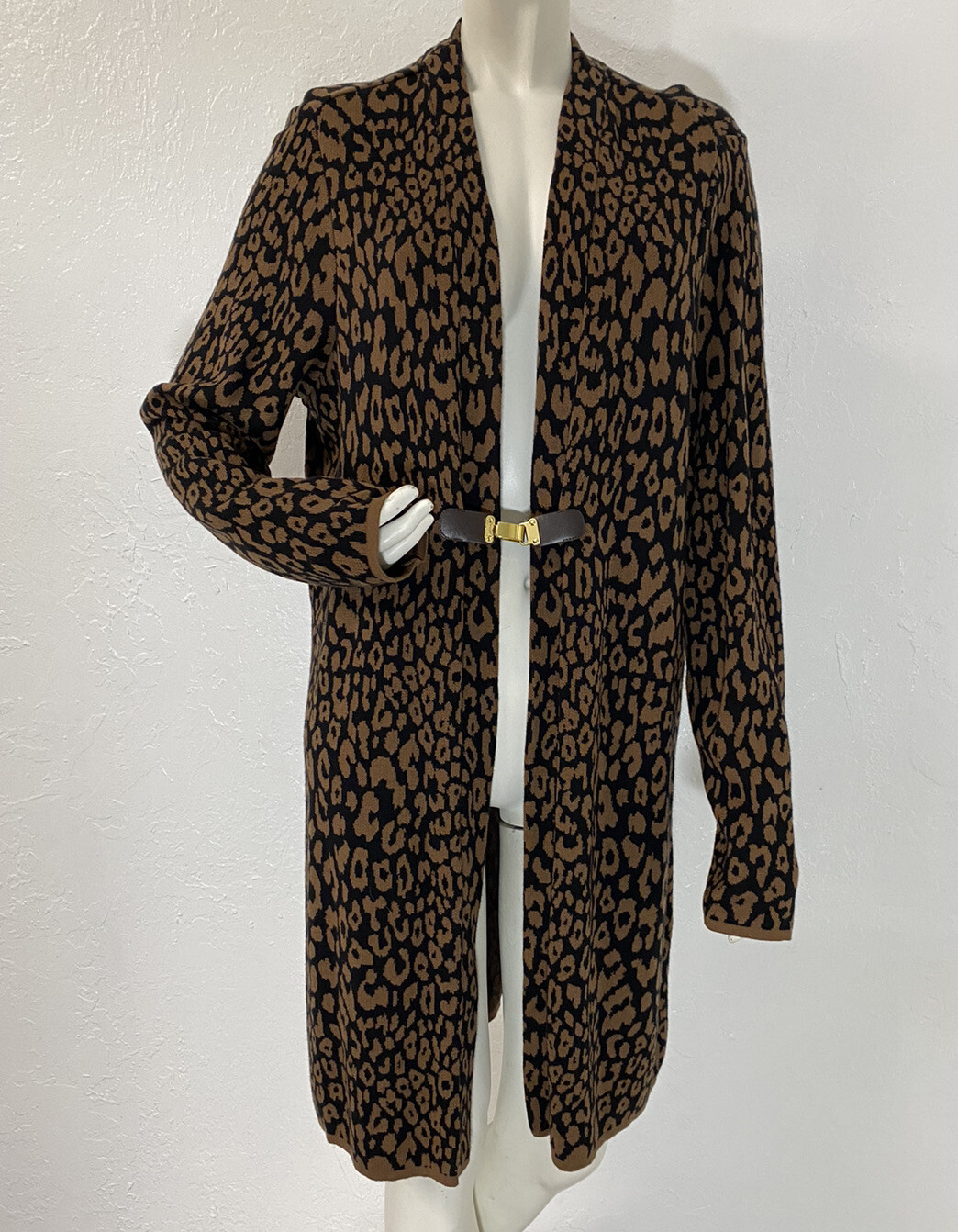 Elegant Leopard Print Fall Winter Womens Cardigan Swe… - Gem