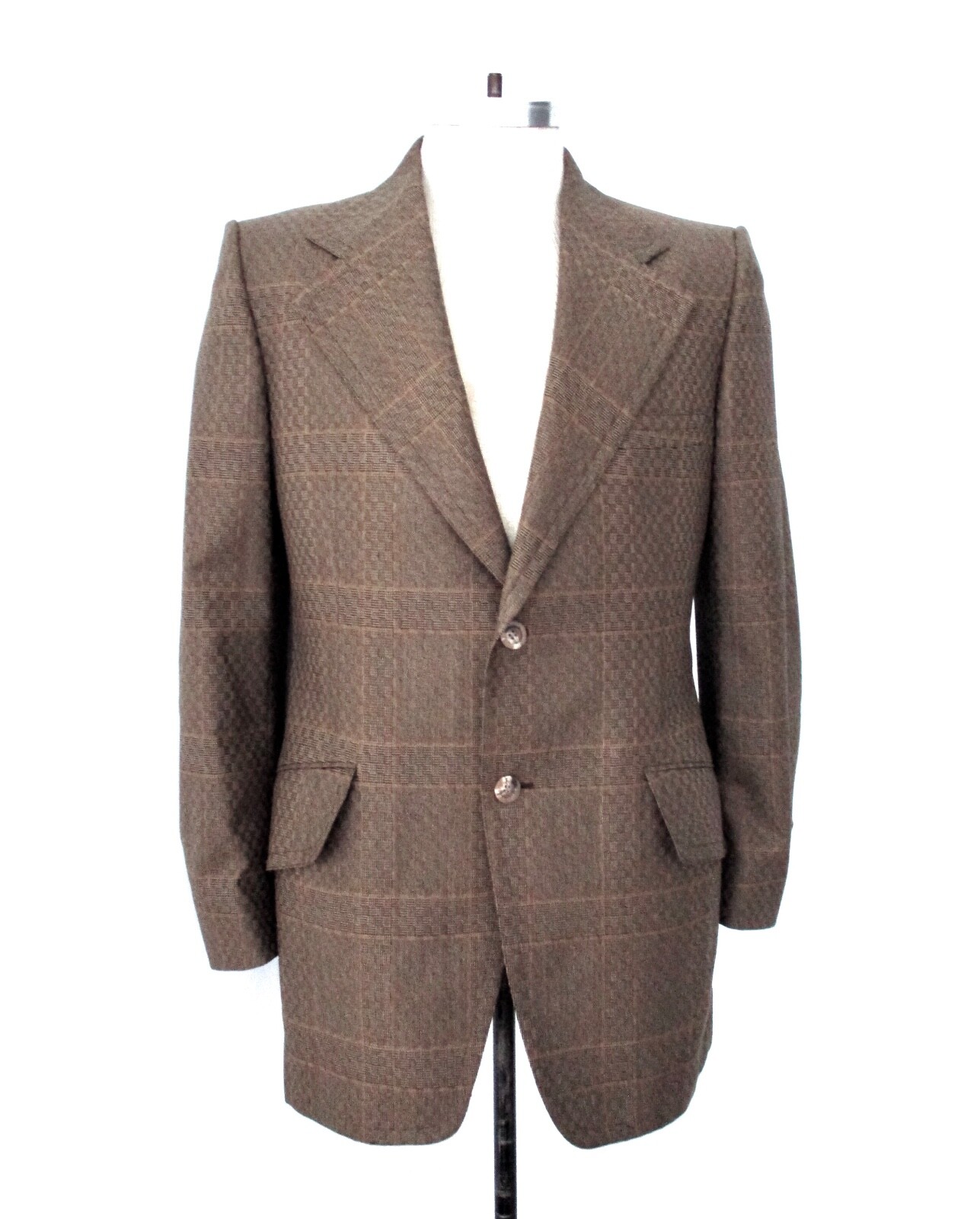 Vtg 70s Phoenix Brown Gold Basketweave Poly Brocade Disco Pimp Blazer ...