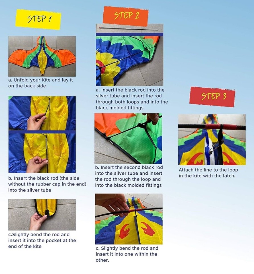 Colorful Bird Kite for Kids Child Beginners Easy to Assemble and Fly | eBay