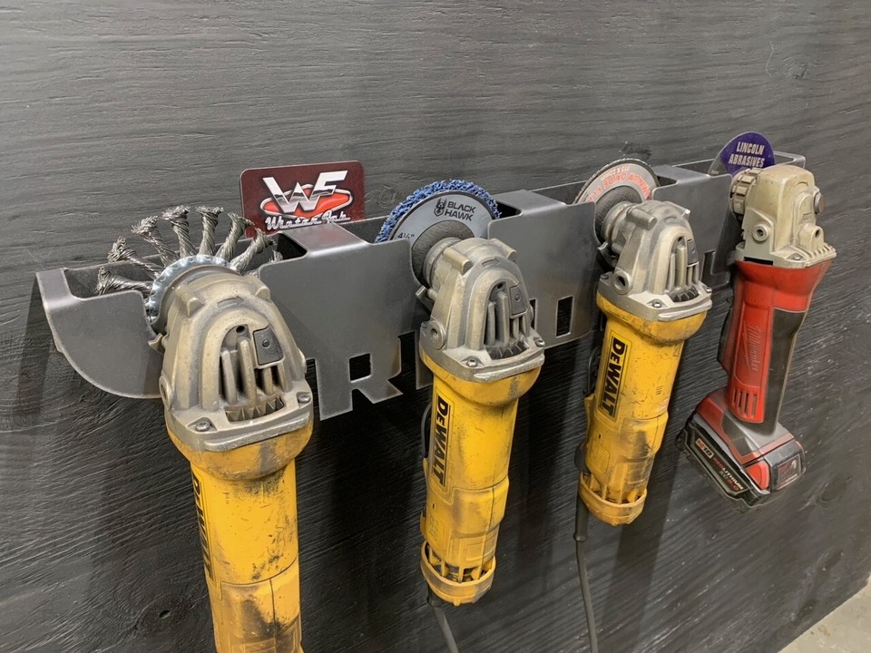 4 1/2" Angle Grinder Holder - Storage Rack for 4 - DeWalt Milwaukee ...