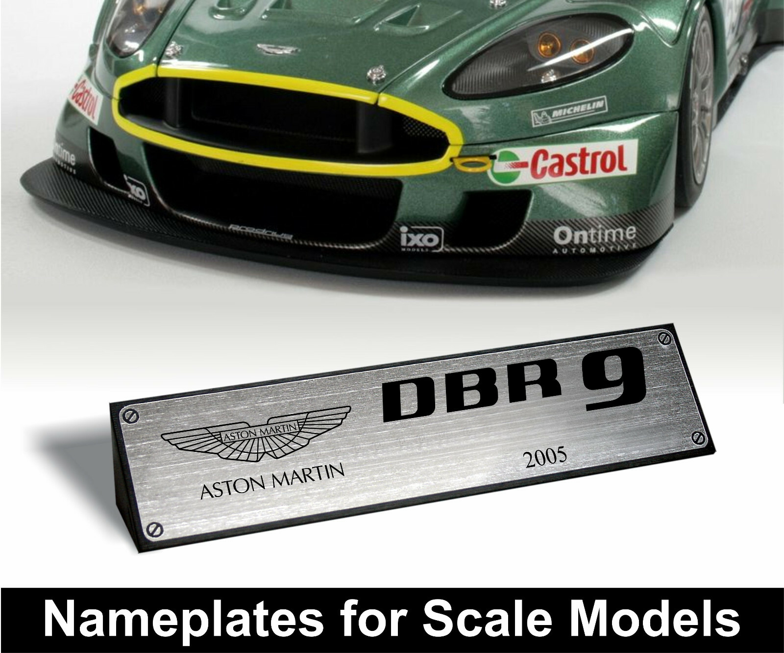 Nameplate 1/18 Aston Martin DB1 DB2 DB2 DB3 DB4 DB5 DBR1 DBR2 DBR6 DBR9 ...
