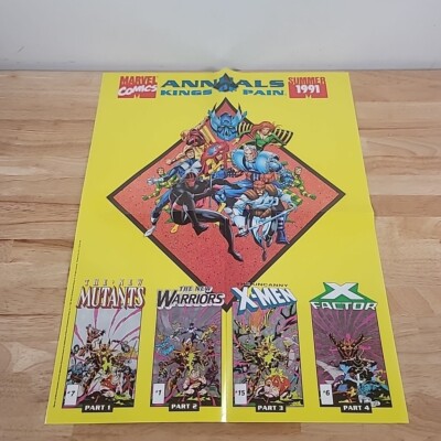 1991 Marvel Comics MUTANTS WARRIORS X-MEN X-FACTOR Poster SUPER HEROES ...