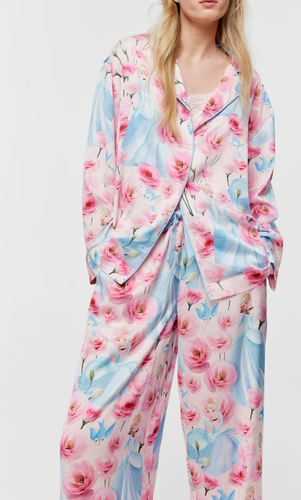 BNWT Peter Alexander Disney Cinderella Rose Satin Long PJ Set Size 16/ ...