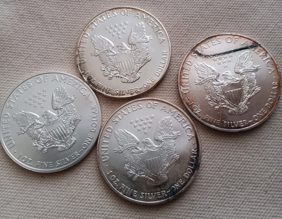 American Silver Eagle Bullion 1 oz .999 Silver Coins $1 Lot of 10 See ...