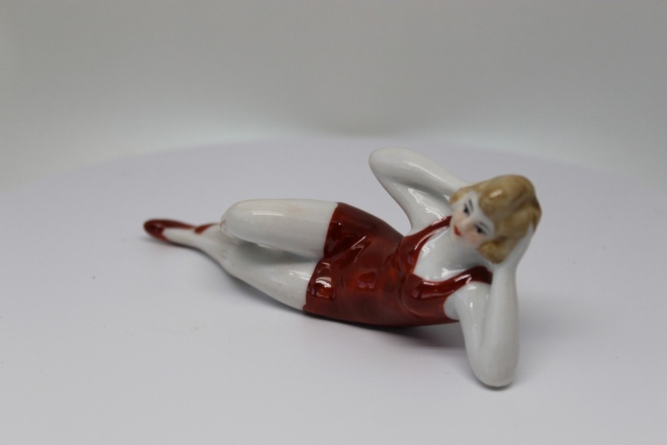 Art Nouveau Style Figurine Bathing Beauty Sexy Art Deco-German Style ...