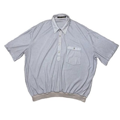 Vintage Alan Stuart Polo Shirt Gray Size 2XL Retro Herringbone Design ...
