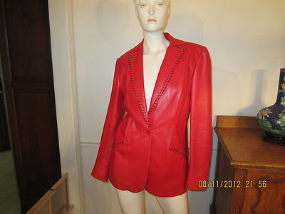 Vintage Lane Davis Designer Red Western Style Leather Jacket FREE ...