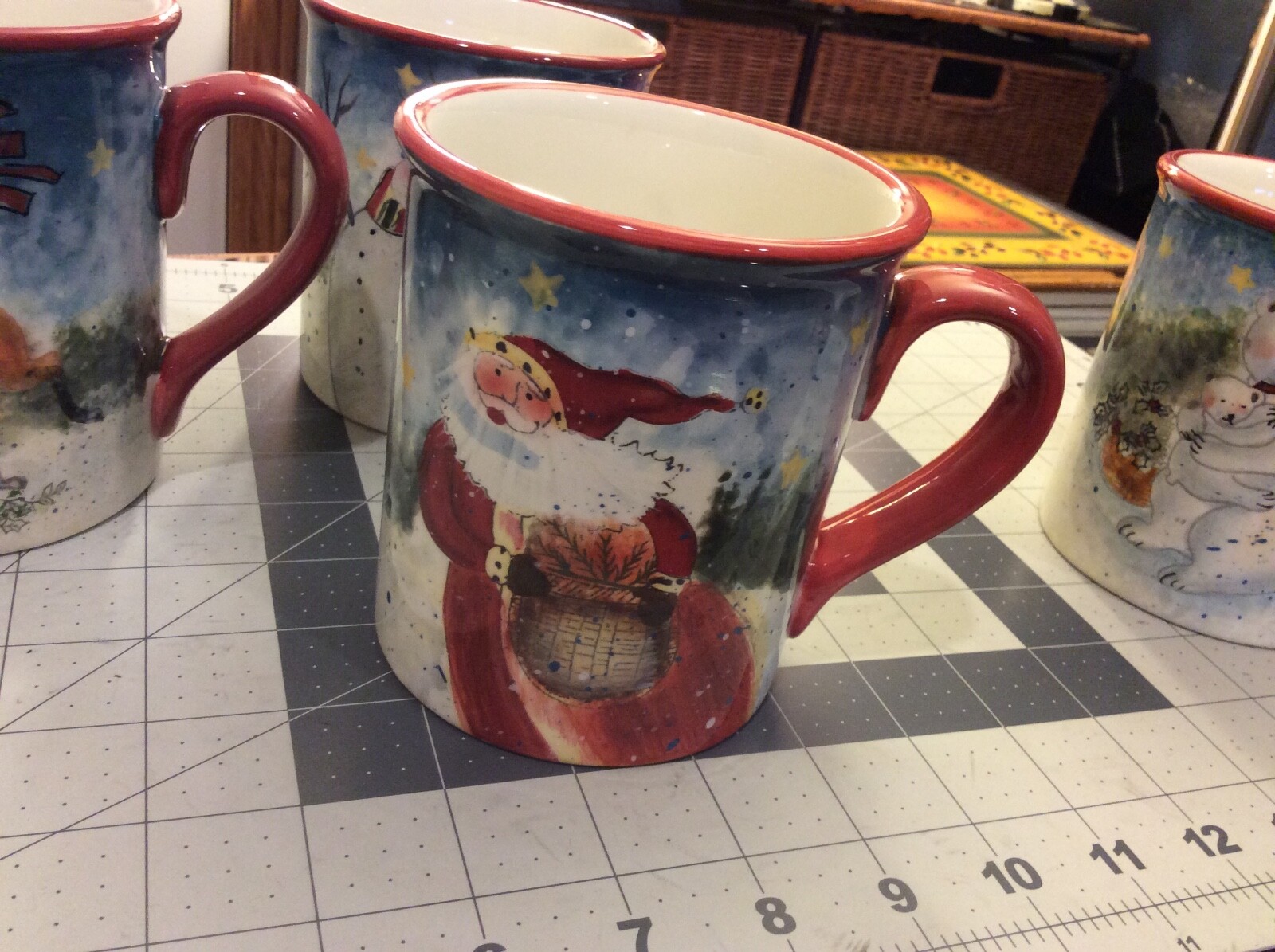 Set Of 4 XMAS 6" Tall Susan Winget Certified International Mugs | eBay