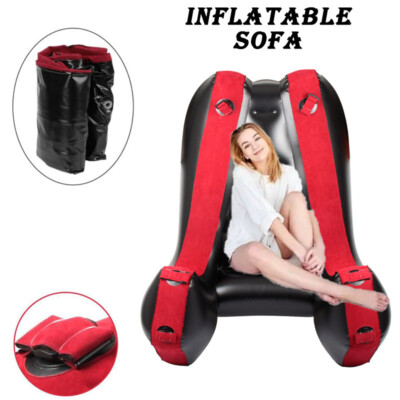 Inflatable Sofa with Strap Bed Love Position Chair Pillow Cushion Split ...
