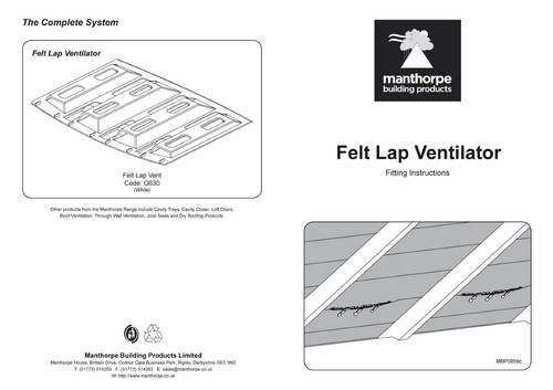 Felt Lap Vents Manthorpe G630 Prevents Loft roof Condensation Attic Ventilation | eBay UK