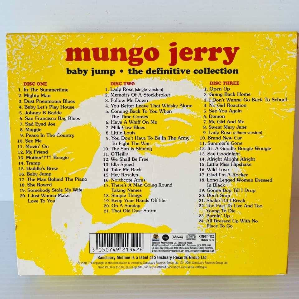 Mungo Jerry – Baby Jump The Definitive Collection 3-CD Box Set 2004 UK ...