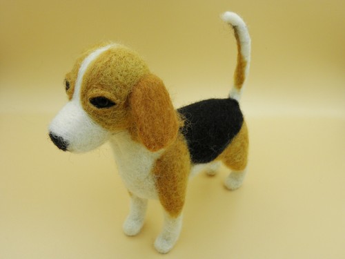 Collectible cute Puppy beagle dog Eco Toy handmade wool Soft doll ...