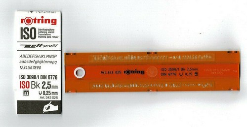 Typewriting stencil red ring 2.5 mm, DIN 6776, ISO 3098-1, 343025, with ...