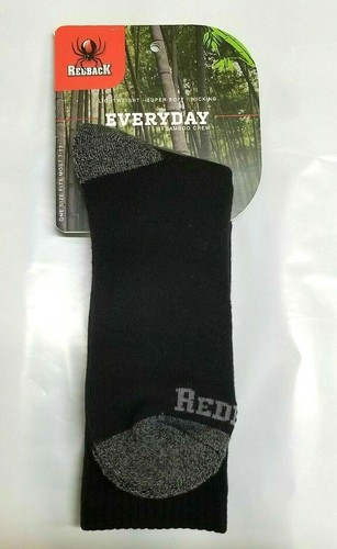 NEW Redback Boots BLACK Bamboo Viscose Socks Men's Large 5 Pairs Made ...