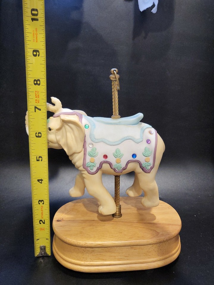 ELEPHANT CAROUSEL MUSIC BOX WITH GEMSTONES WIND UP COLLECTIBLE WORKS | eBay