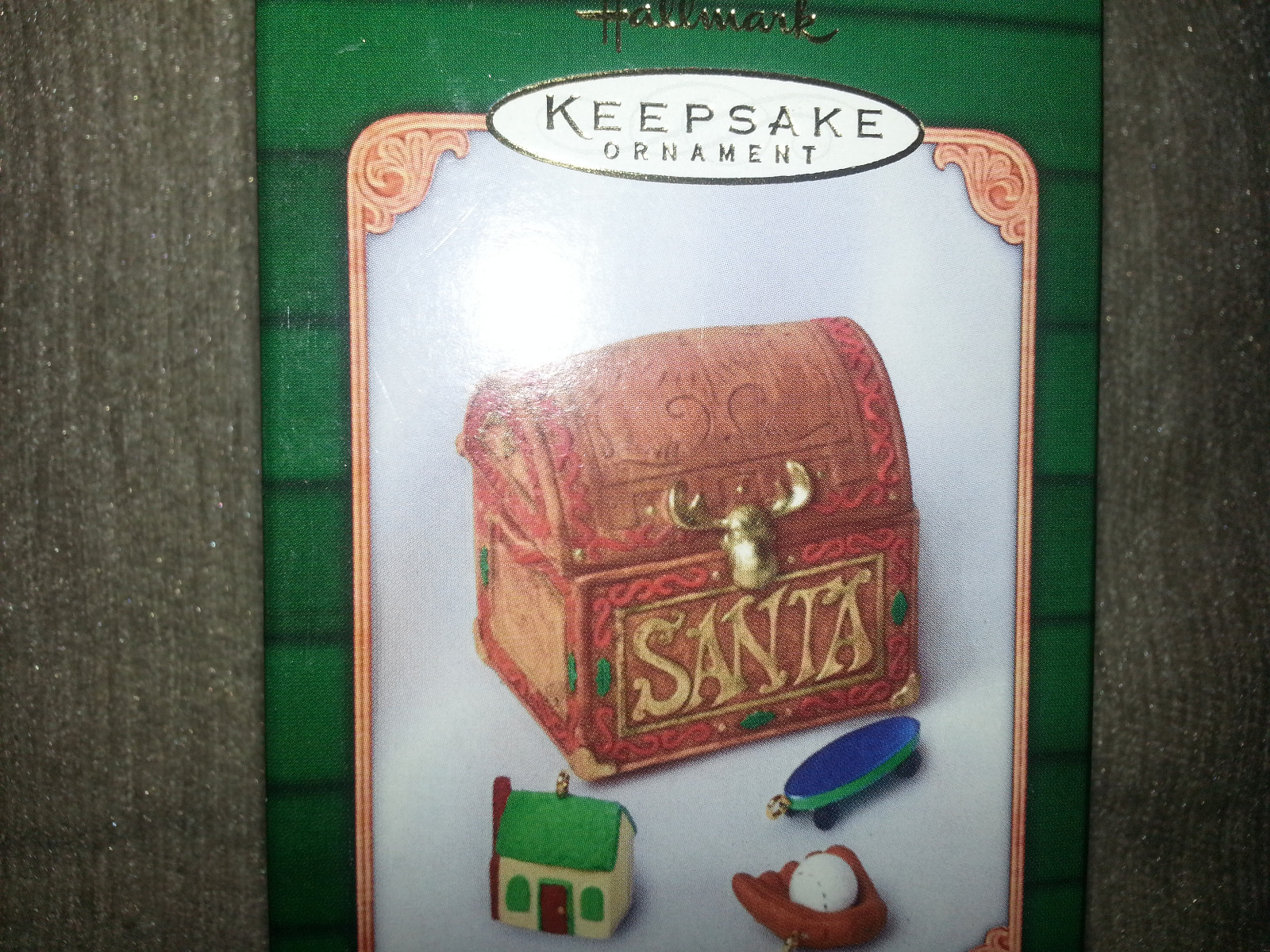 HALLMARK Keepsake 2001 SANTAS TOY BOX CHEST Set of 4 CHRISTMAS ORNAMENT ...