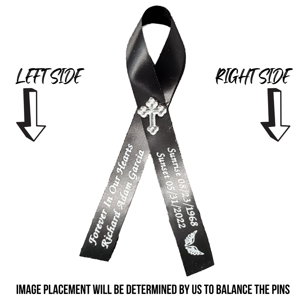 Black Ribbon Mourning Pin Tigeen 50 Pcs Metal Funeral Ribbon Pins