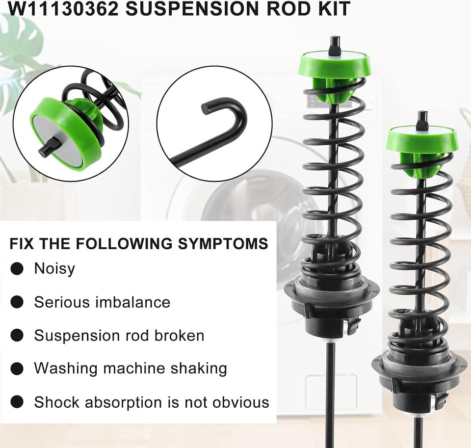 Genuine OEM Whirlpool Washer Suspension Rod Kit W11130362 WTW5000DW2 ...