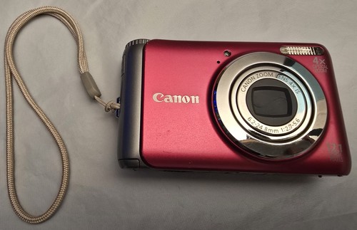 Canon PowerShot A3100 IS 12.1 MP 4x Optical Zoom Red w/Battery/Charger ...