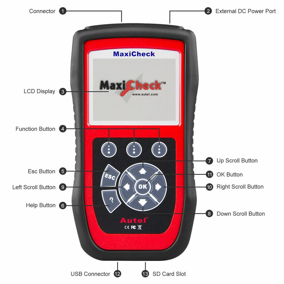 Autel MaxiCheck Pro for ABS Brake Auto Bleed OBD2 OBDII Scan Diagnostic ...