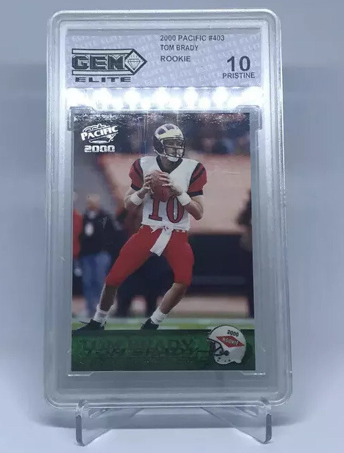 2000 Pacific Tom Brady ROOKIE RC FOOTBALL CARD #403 Gem Elite Grade 10 ...
