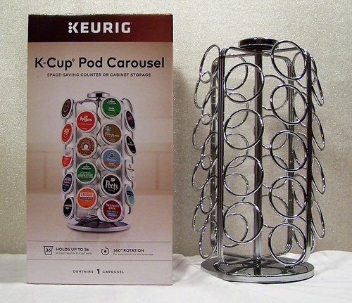 Keurig K-Cup Pod Carousel Holds 36 Pods 360° Rotation Chrome Silver ...