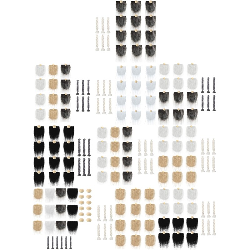 Gnome Beads and Fake Beards Artificial Braids Set Faux Dwarf Beard ...