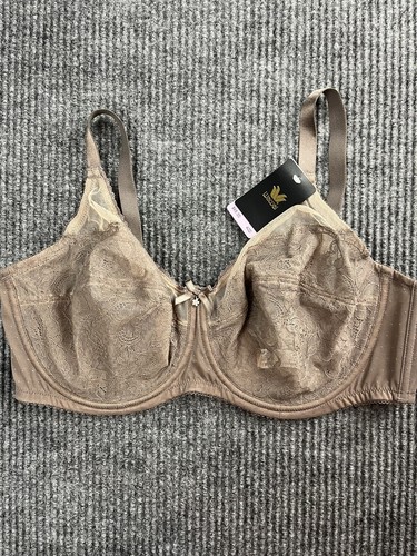 WACOAL Bra Women 40D Brown Lace Full Figure Underwire Retro Chic 855186 ...