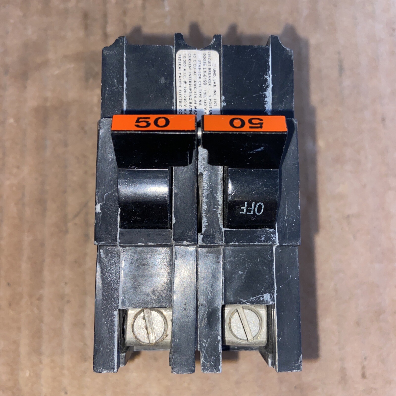 FPE FEDERAL PACIFIC NA250 50 AMP 2 POLE 120/240v Circuit Breaker TYPE NA RED | eBay