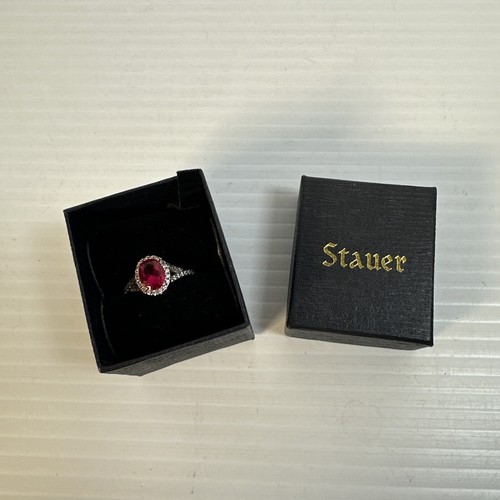STAUER 925 Sterling Silver Priceless Red DiamondAura Ring Size 9 | eBay