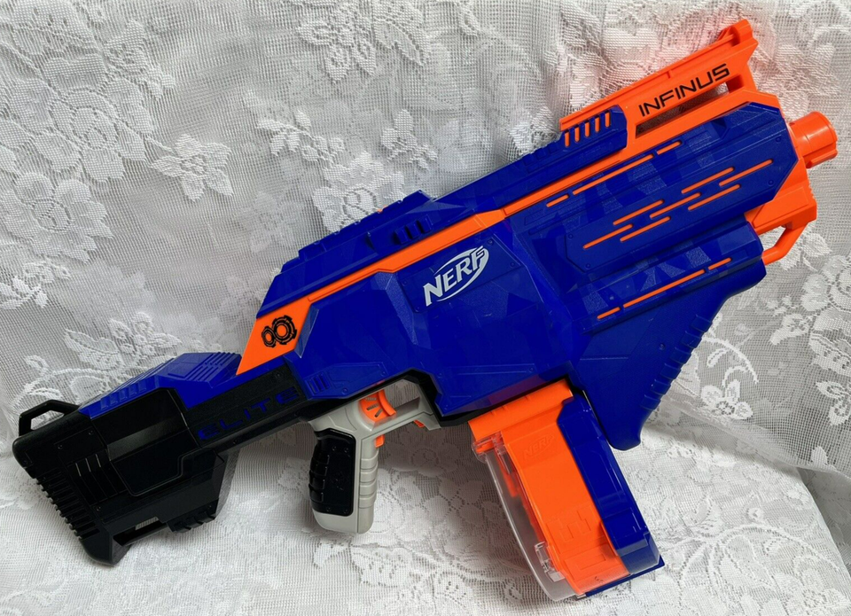 NERF Gun INFINUS N-STRIKE ELITE Motorized Blaster W/ 30 Round Ammo Drum ...