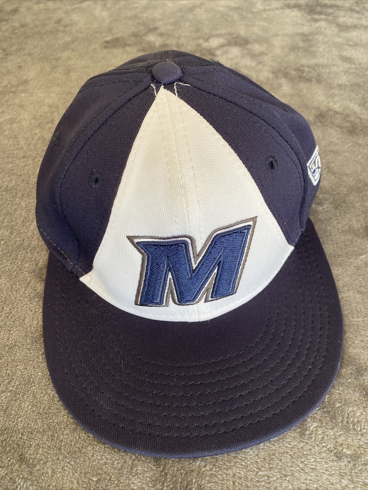 The Game Pro Hat Cap Navy Blue White Polyester Embroidered Letter M Sz ...