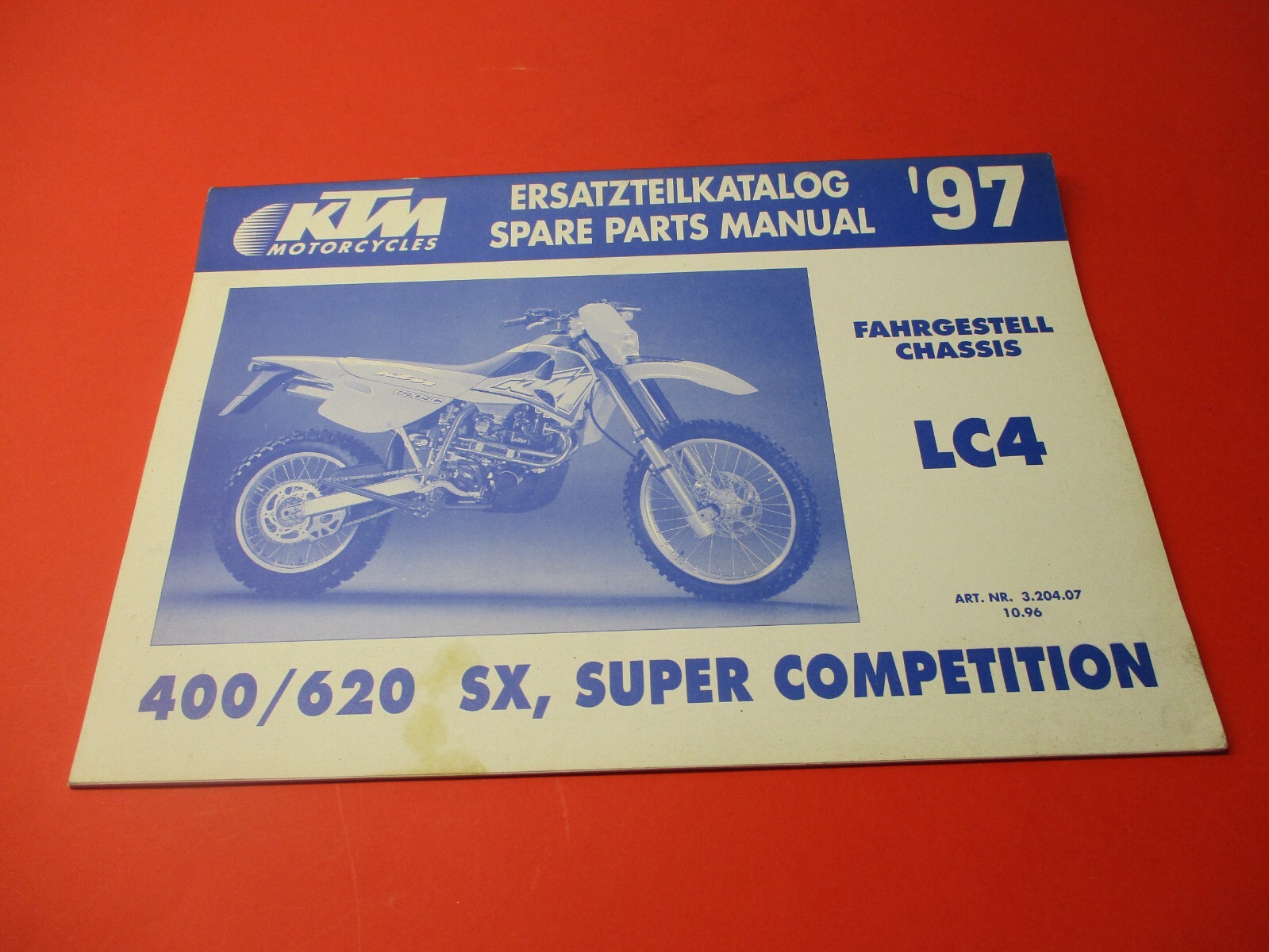 OEM ORIGINAL KTM 1997 400 620 SX SUPER COMPETITION SPARE PARTS MANUAL ...
