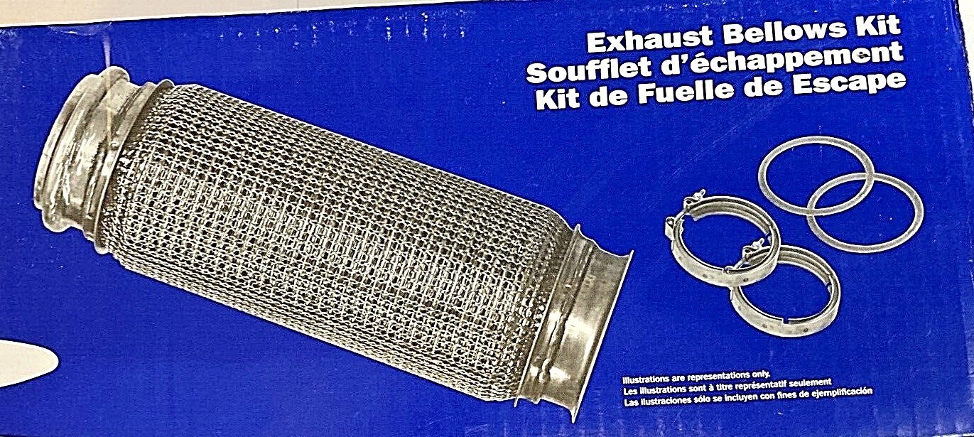NEW KENWORTH / PETERBILT INSULATED EXHAUST BELLOWS KIT w/ CLAMPS ...