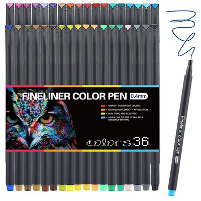 RIANCY Colored Sipa Pens for Journaling Note Taking, 36 Pack Fineliner ...