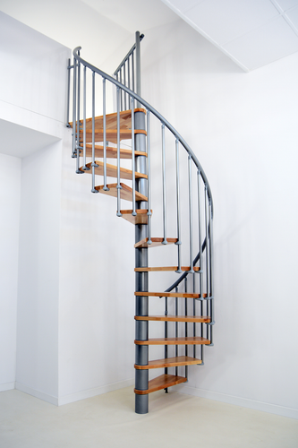 Indoor Spiral Staircase Kit Solid Beech Wood Step PVC Handrail to 3.09m ...