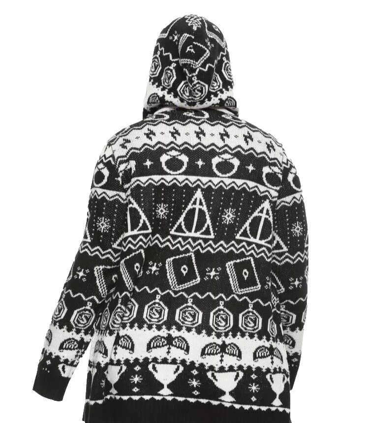 Harry Potter Horcrux Fair Isle Sherpa Open Cardigan i… - Gem