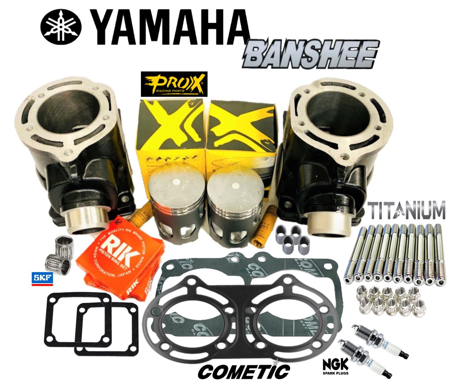Best Banshee 350 Top End Rebuild Kit Stock OEM Bore Tuned Cylinders ...