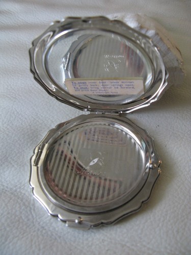 Antique Vintage Silver ENGLAND Lithograph Couple Maiden Dog STRATTON ...