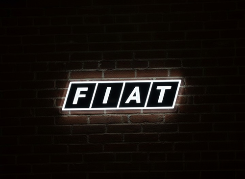 Fiat Car Logo Flex Neon Light Sign 24"x6" Lamp Car Garage Gift Shop ...
